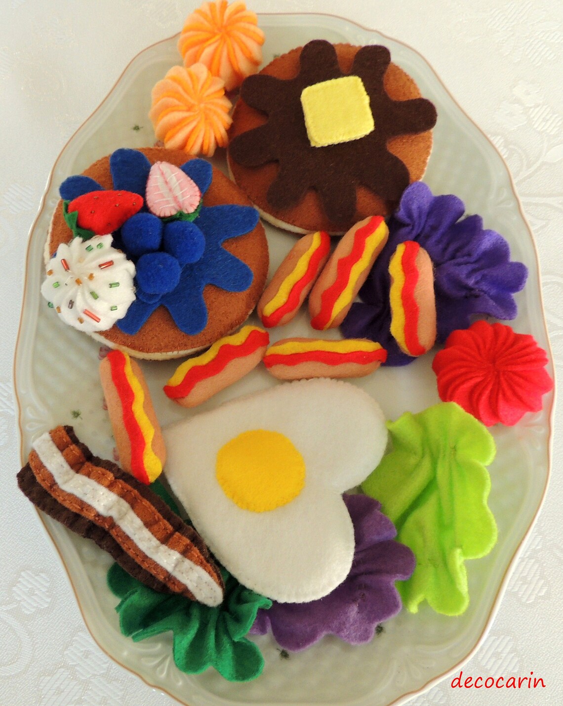 Felt Play Food Felt Food Set Breakfast Pancakes Pretend Play - Etsy