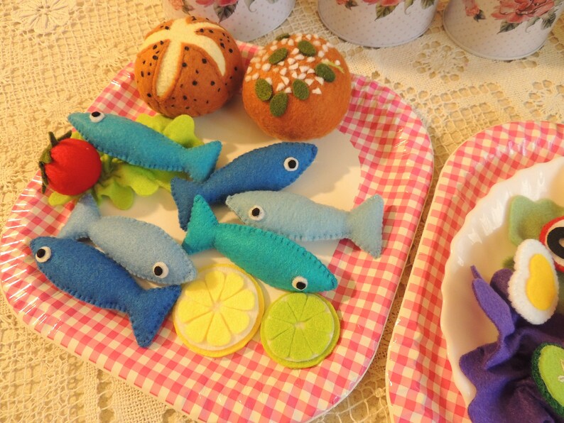 Felt Food Felt Rolls Felt Fish Felt Salad Ready Children - Etsy