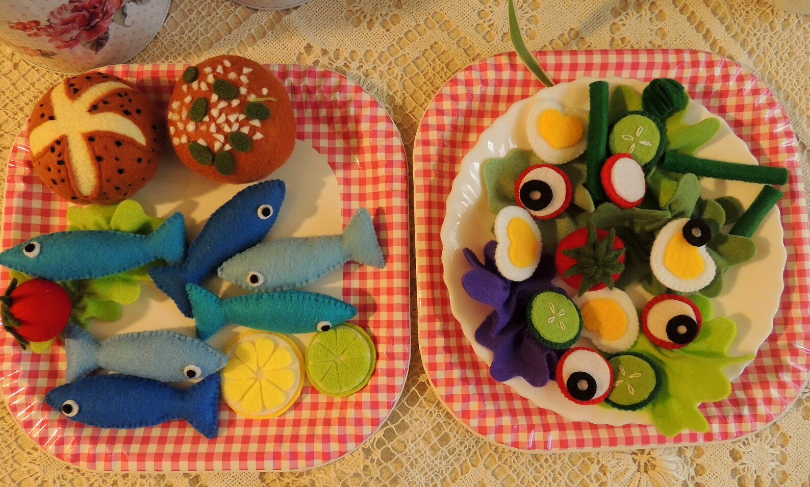 Felt Food Felt Rolls Felt Fish Felt Salad Ready Children | Etsy