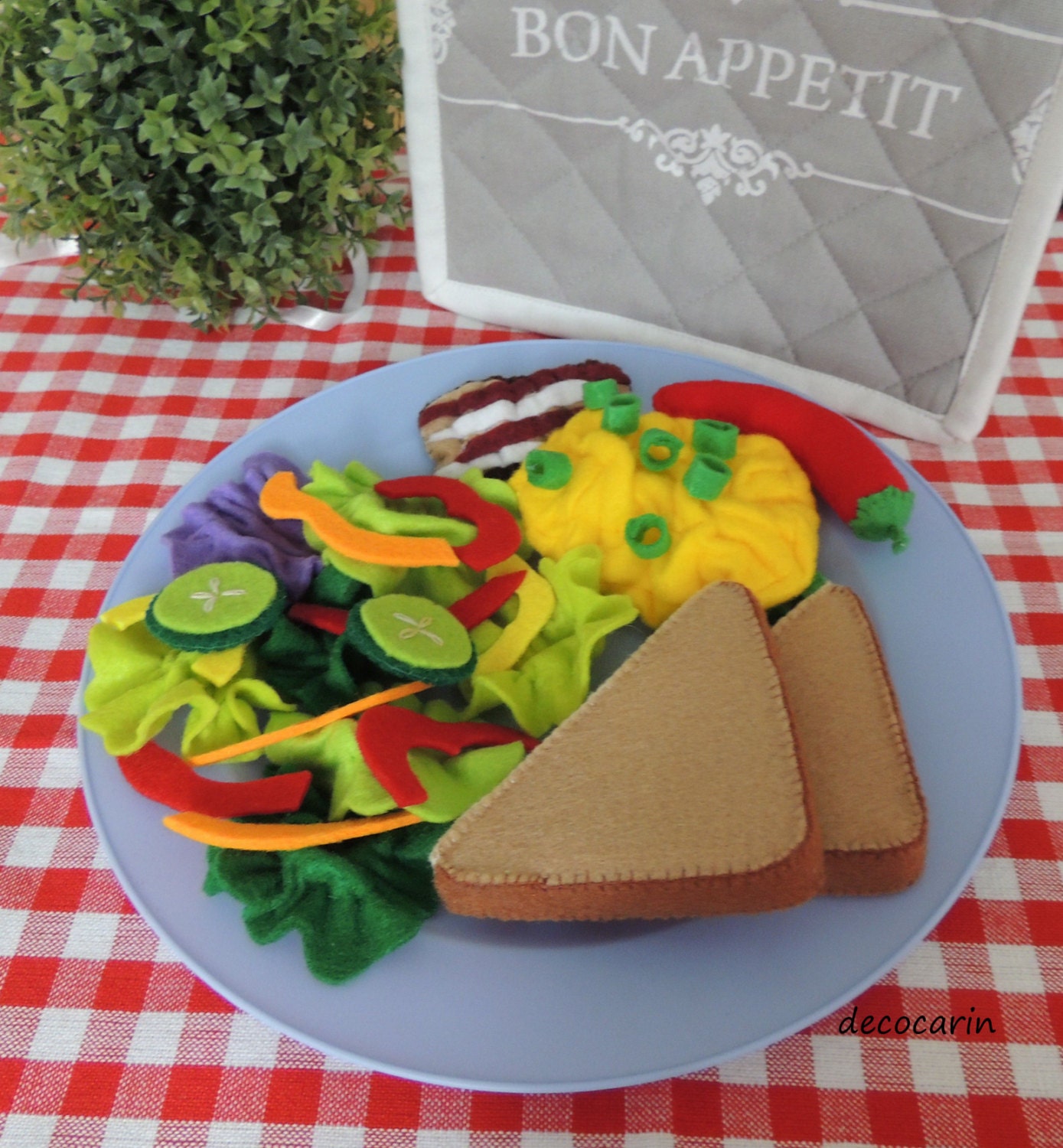 Felt Play Food Set Breakfast Felt Bacon Egg Vegetables - Etsy