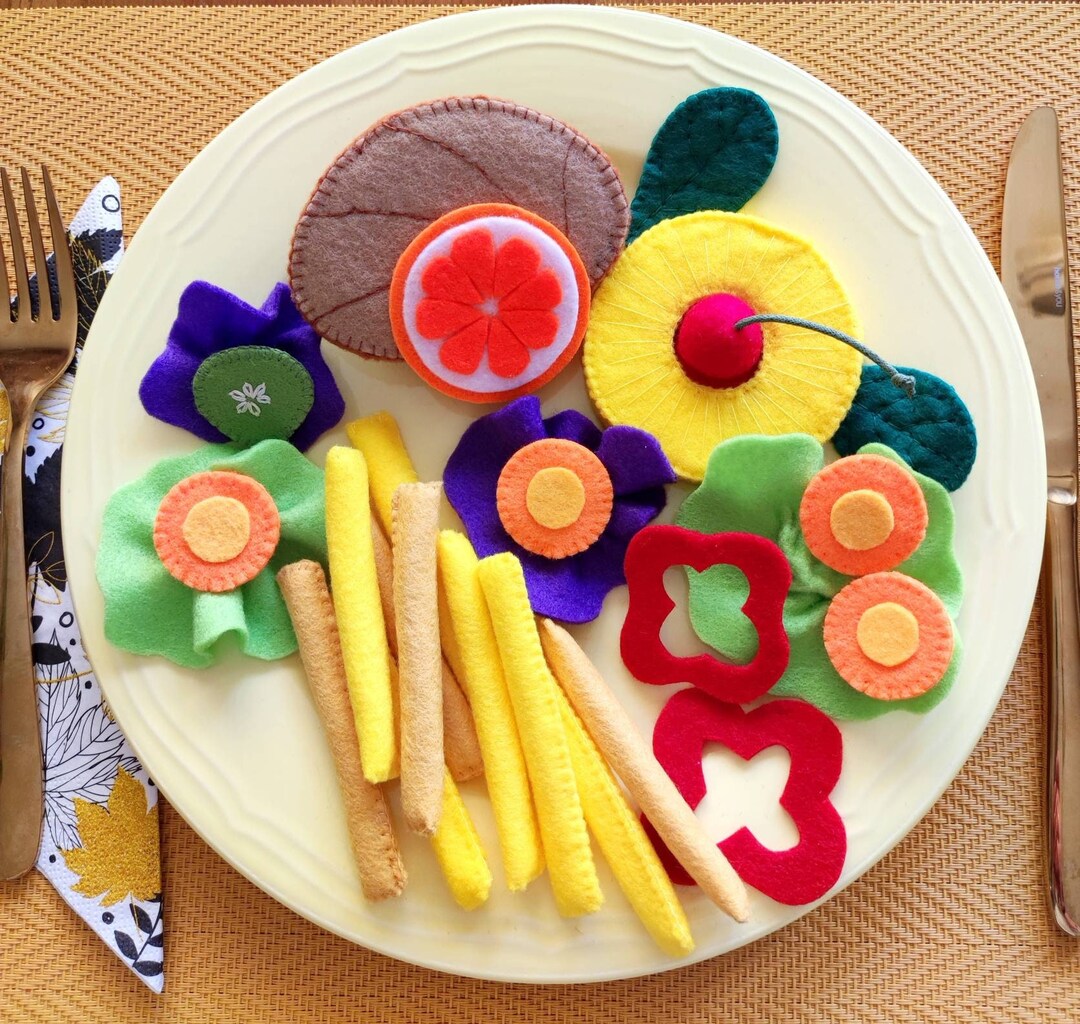 Dinner Set Play Felt Food, Kids Party Gift Kids Room Table Decor ...
