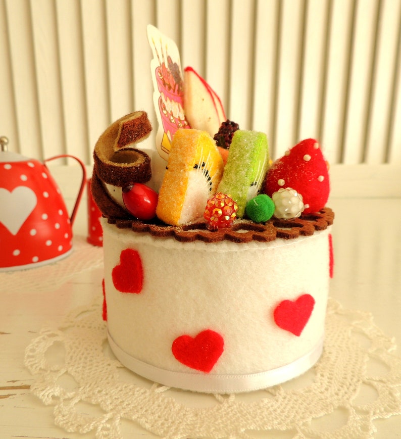 Felt Food Mini Layer Decorative Cake Felt Kitchen Children - Etsy