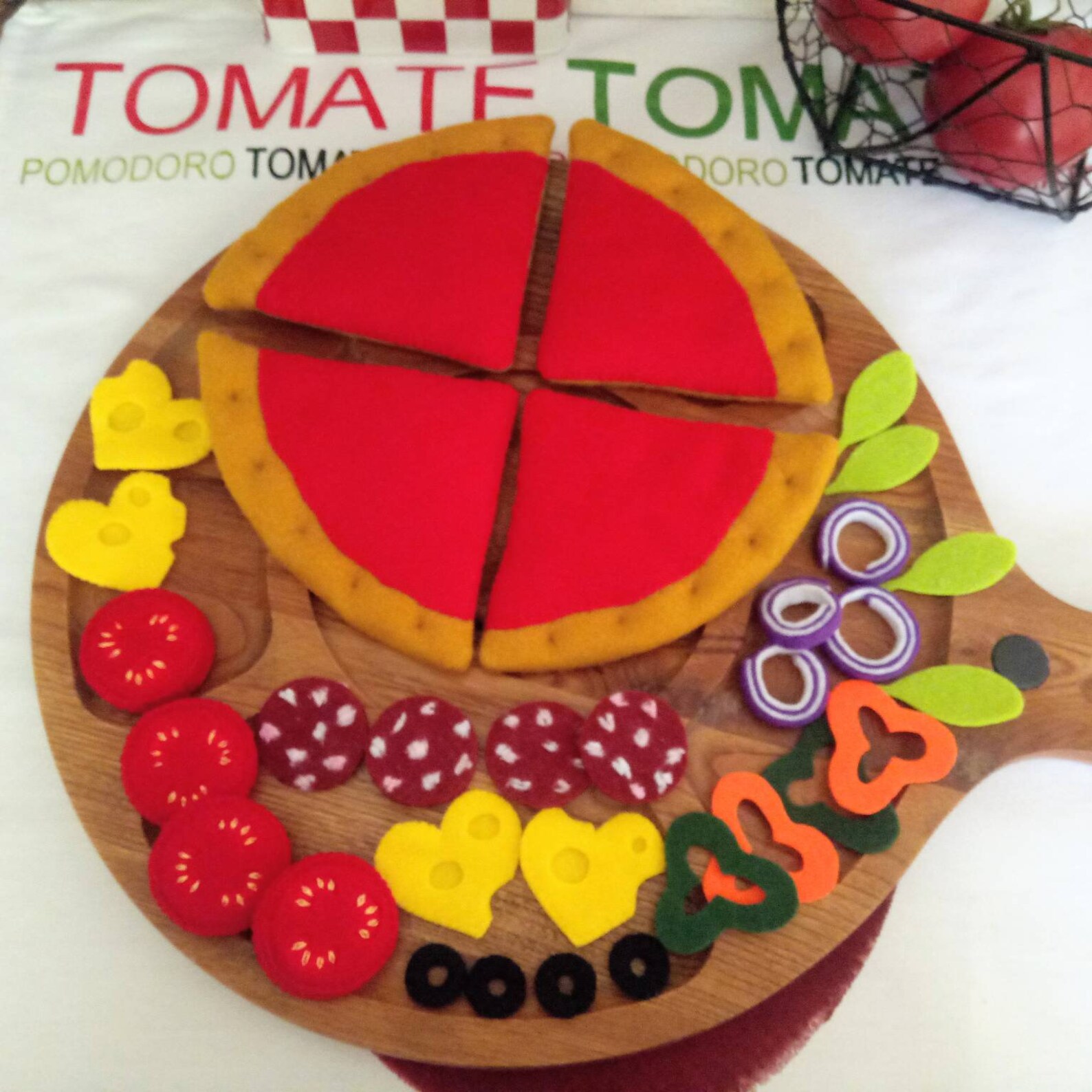 Felt Food Set Pizza Pepperoni Italian Kids Pretend Play Toy - Etsy