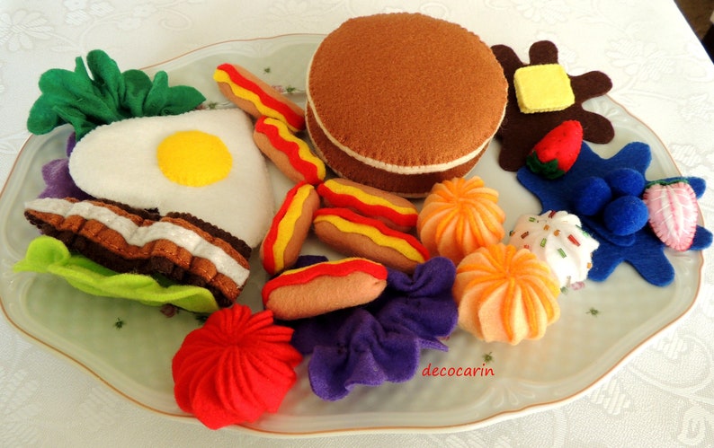 Felt Play Food Felt Food Set Breakfast Pancakes Pretend Play - Etsy