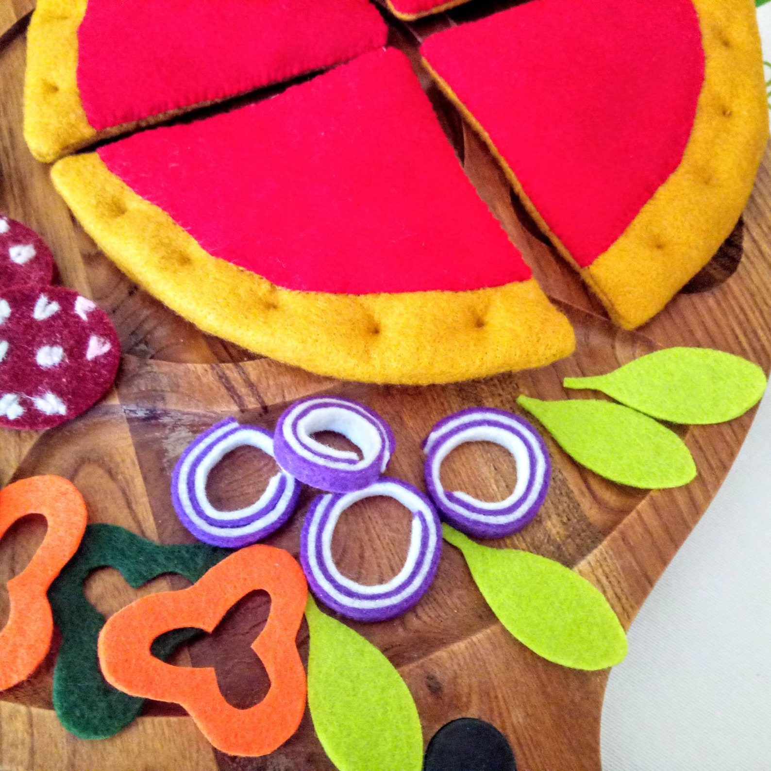 Felt Food Set Pizza Pepperoni Italian Kids Pretend Play Toy - Etsy