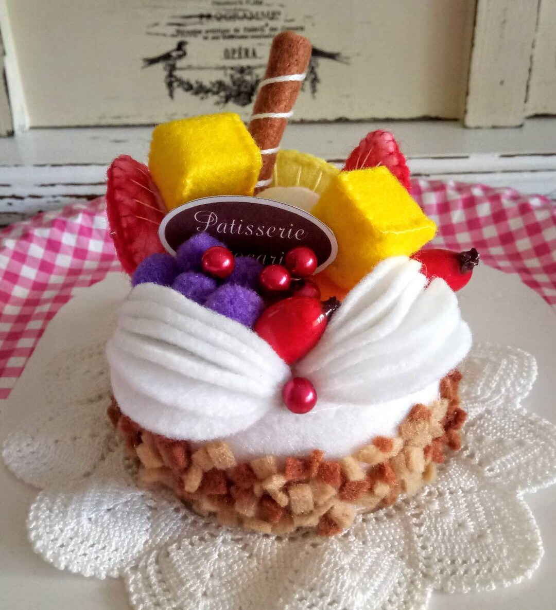 Felt Decorative Cake, Felt Food, Party Decor Kitchen Office Shop Table ...