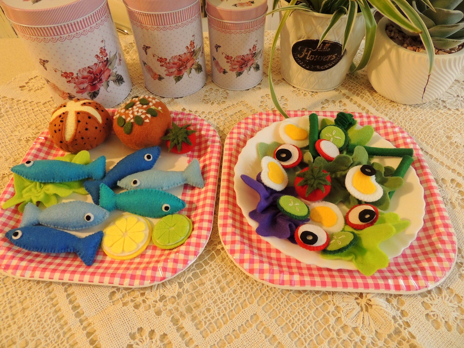 Felt Food Felt Rolls Felt Fish Felt Salad Ready Children - Etsy