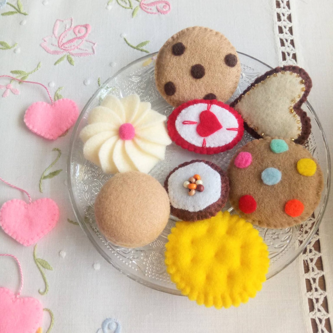 Tea Time Set Felt Food Cookies Macaroon Tea Bags Fruits - Etsy