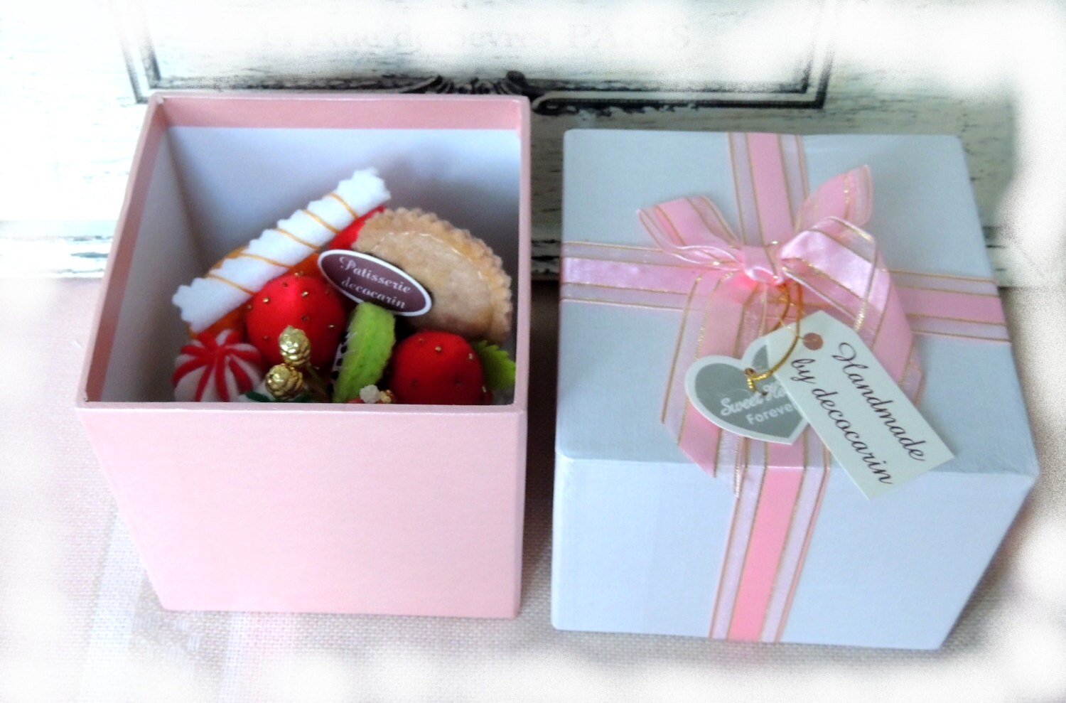 Felt Decorative Cake in Box Felt Food Office Kitchen Party | Etsy