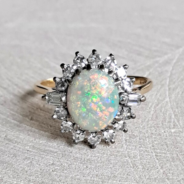 Opal Diamond Ring - Etsy