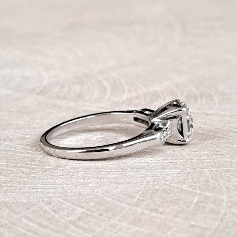 Jabel Vintage 18K White Gold Diamond Solitaire Engagement Ring - Etsy