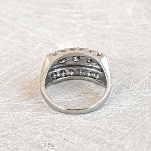 Vintage 1.10 Ctw Diamond Wide Band Ring, 14K White Gold - Etsy