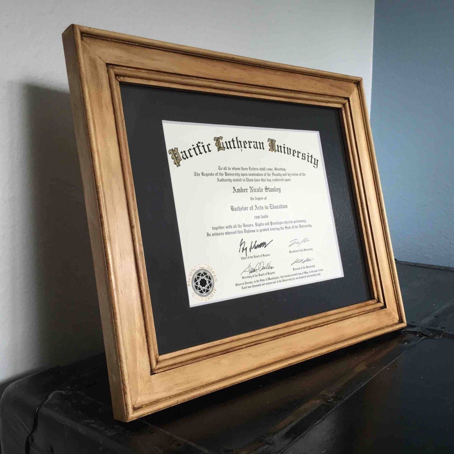 Clear Pine Diploma Frame With Mat: Handmade Certificate Holder - Etsy