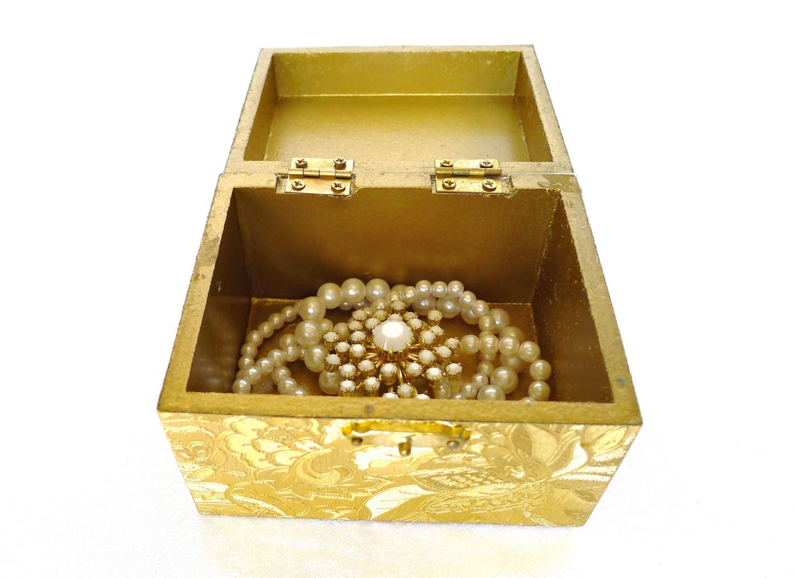 Jewel Case Gold, Gift Box With Lid, Gift Boxes for Women, Small ...