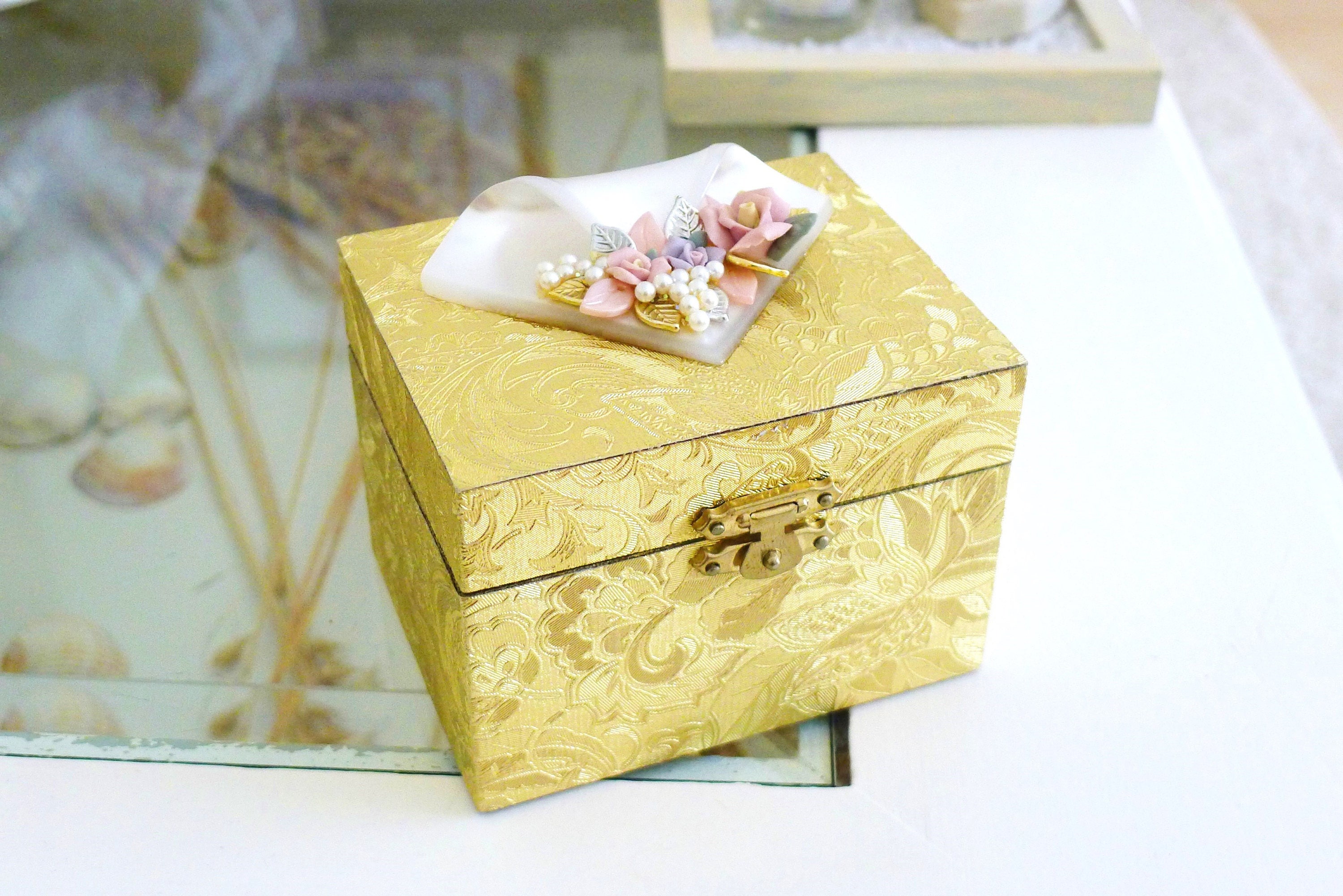 Jewel Case Gold, Gift Box With Lid, Gift Boxes for Women, Small ...