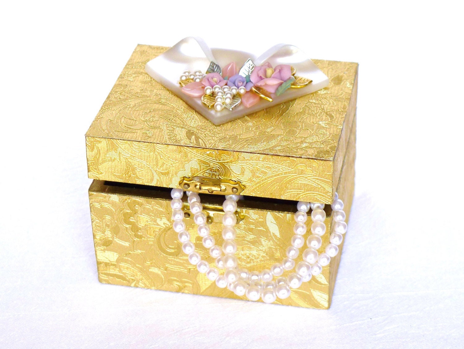 Jewel Case Gold, Gift Box With Lid, Gift Boxes for Women, Small ...