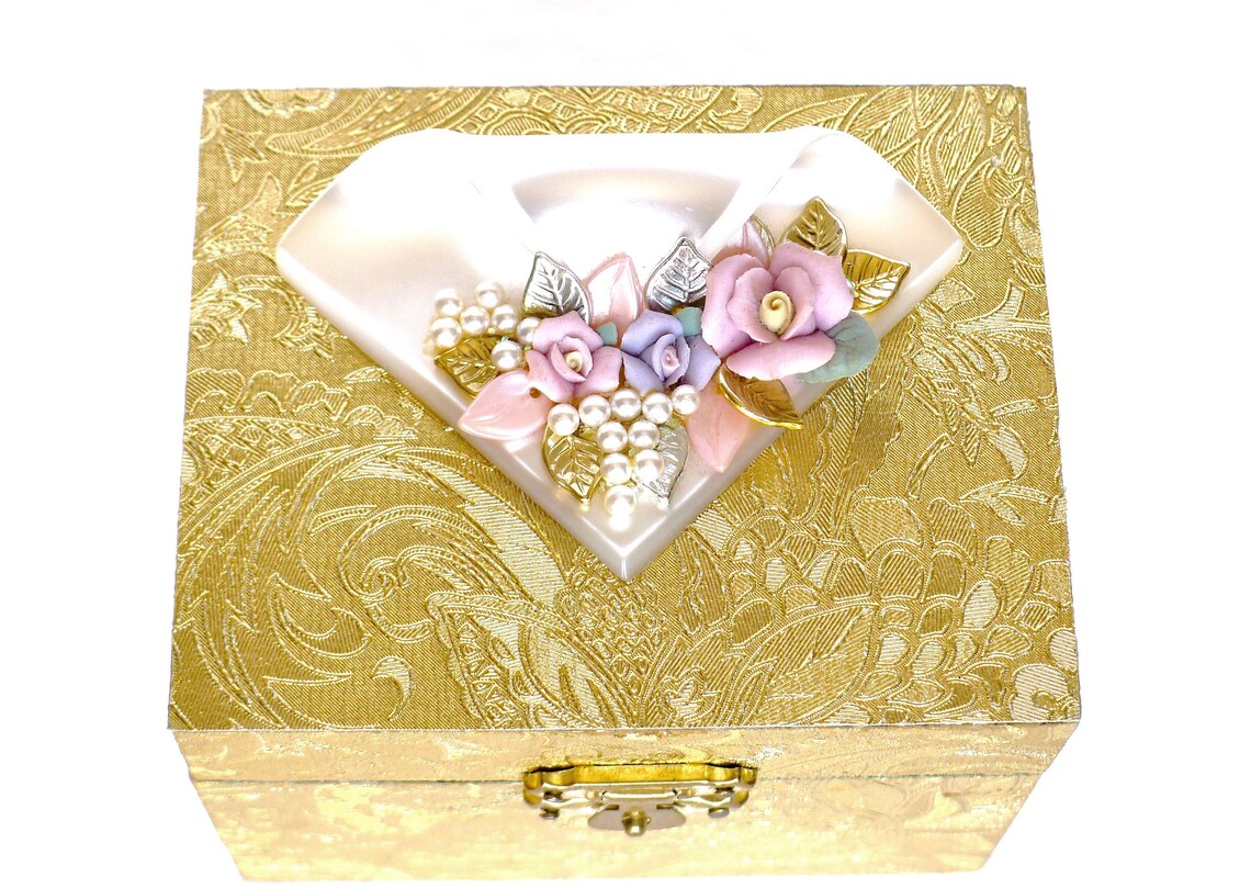 Jewel Case Gold, Gift Box With Lid, Gift Boxes for Women, Small ...