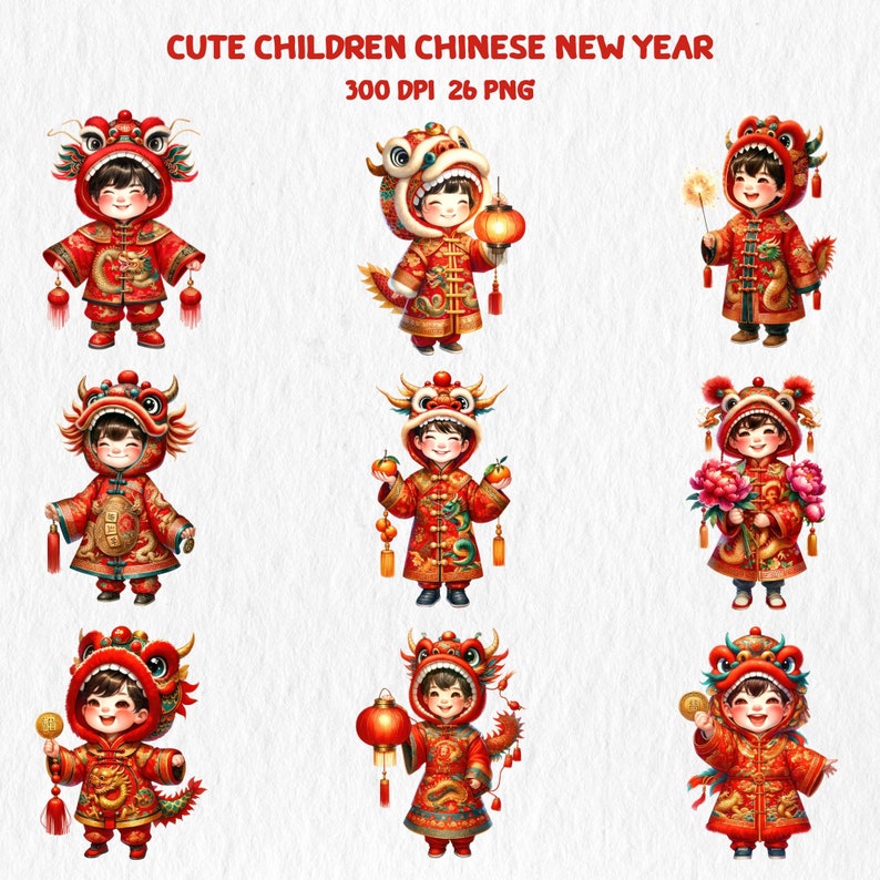 Cute Kid Chinese New Year Clipart,chinese Boy,chinese Girl,chinese ...