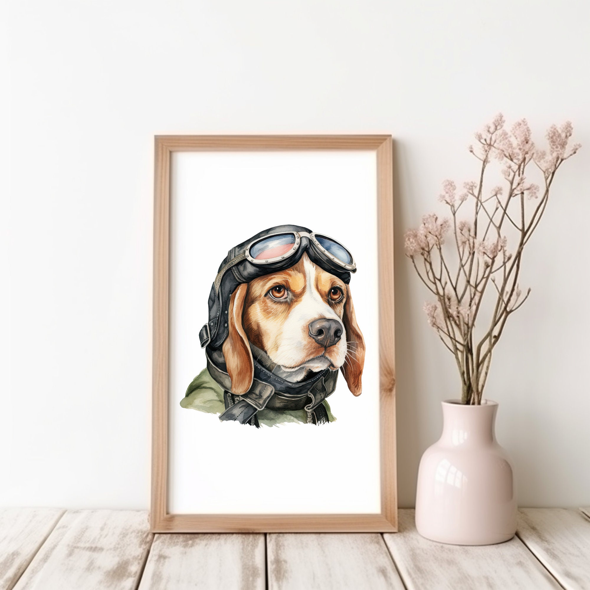 Beagle Aviator Watercolor Clipart PNG, Gog Clipart, Beagle Clipart ...