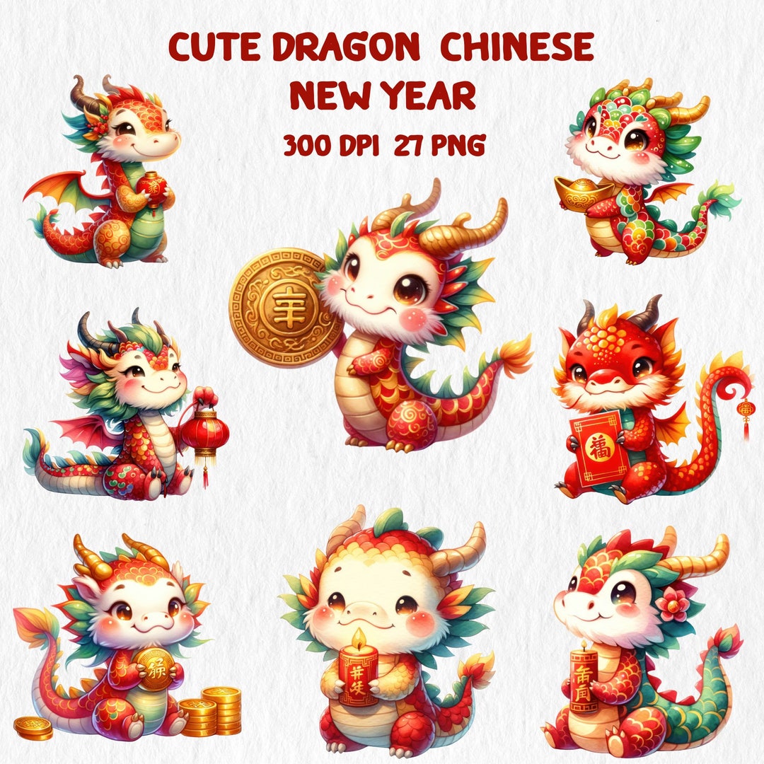 Cute Dragonchinese New Year Clipart,dragon Chinese,chinese Lunar New ...