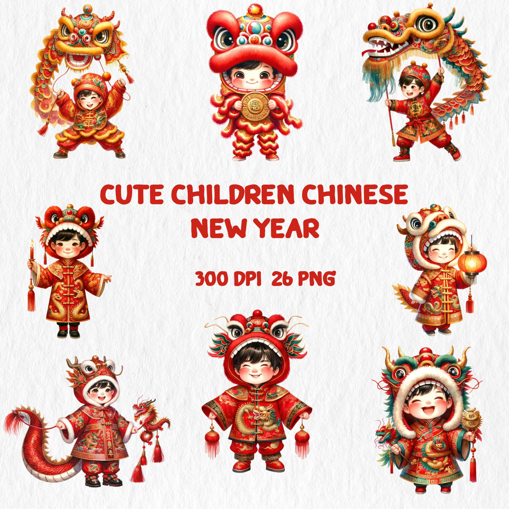 Cute Kid Chinese New Year Clipart,chinese Boy,chinese Girl,chinese ...