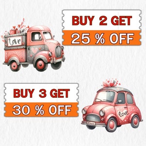 Cars Valentine Clipart,vintage Valentine Sublimation,cars Romantic ...