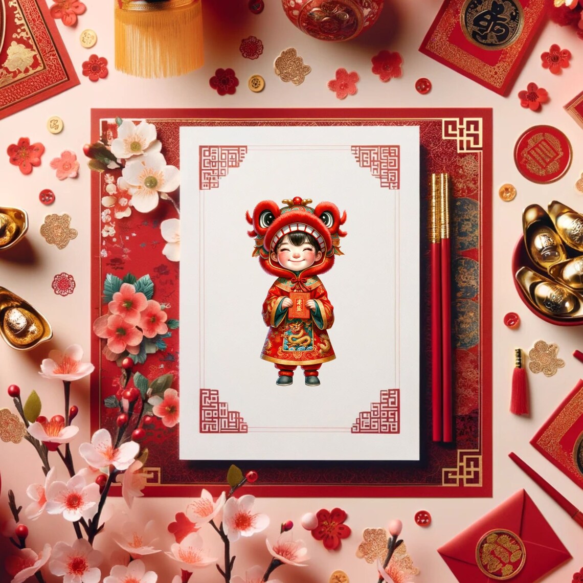 Cute Kid Chinese New Year Clipart,chinese Boy,chinese Girl,chinese ...