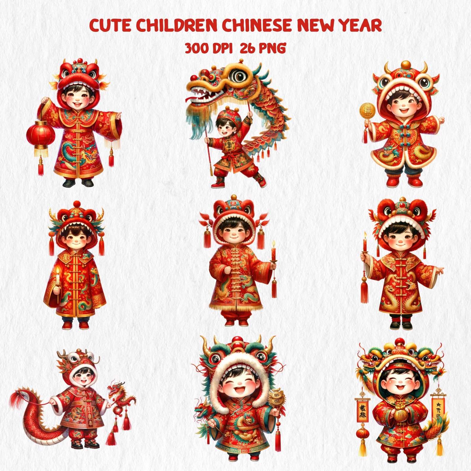 Cute Kid Chinese New Year Clipart,chinese Boy,chinese Girl,chinese ...