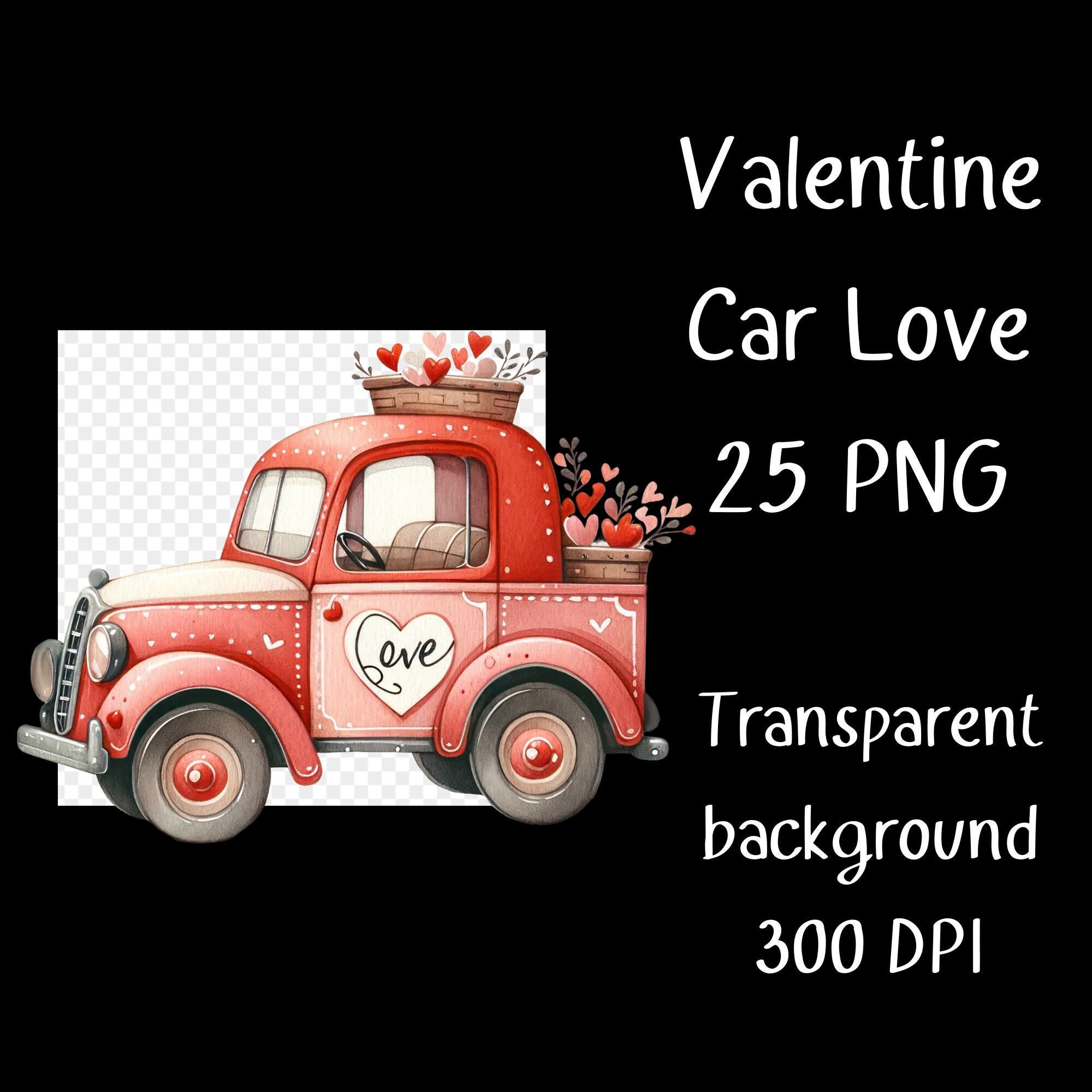 Cars Valentine Clipart,vintage Valentine Sublimation,cars Romantic ...