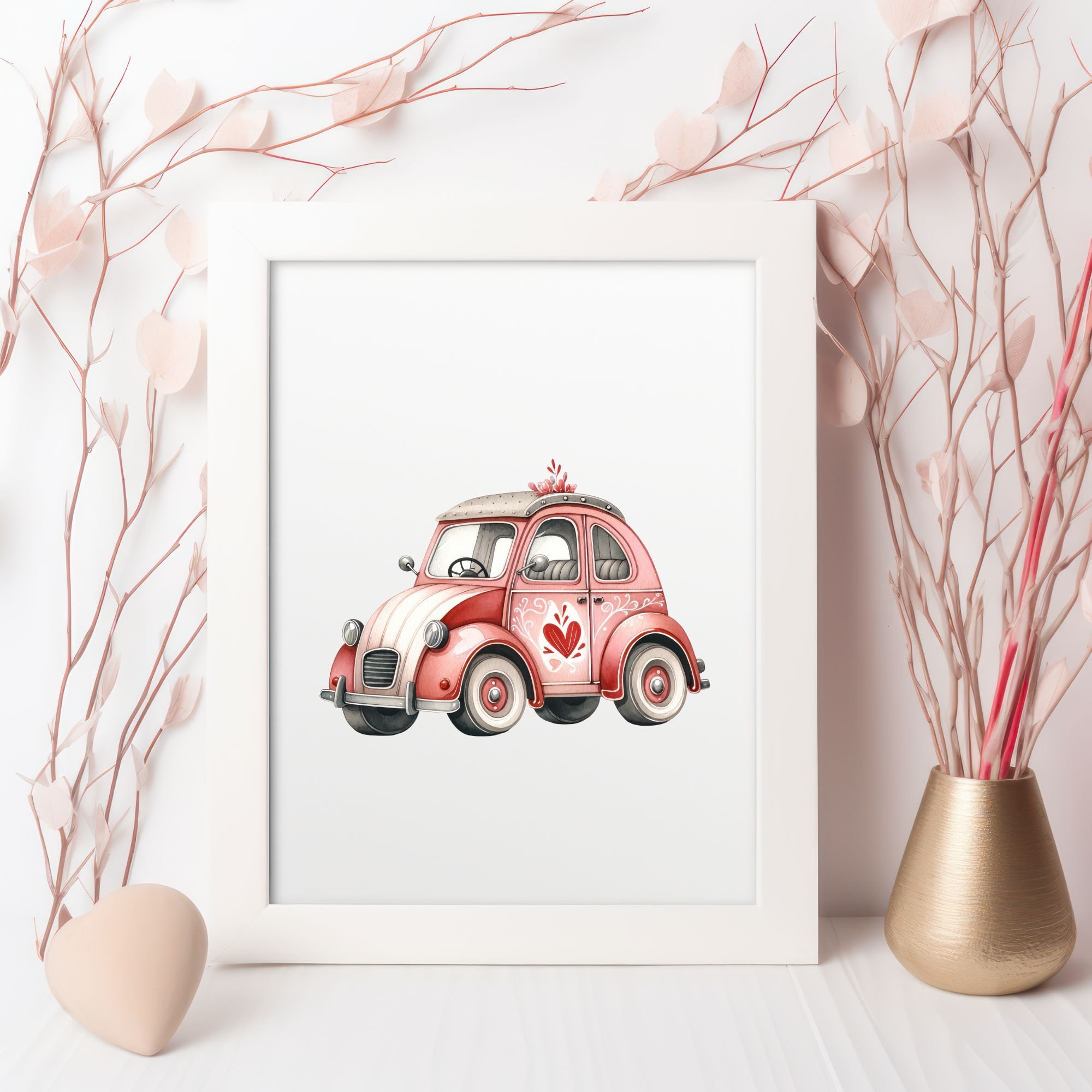Cars Valentine Clipart,vintage Valentine Sublimation,cars Romantic ...