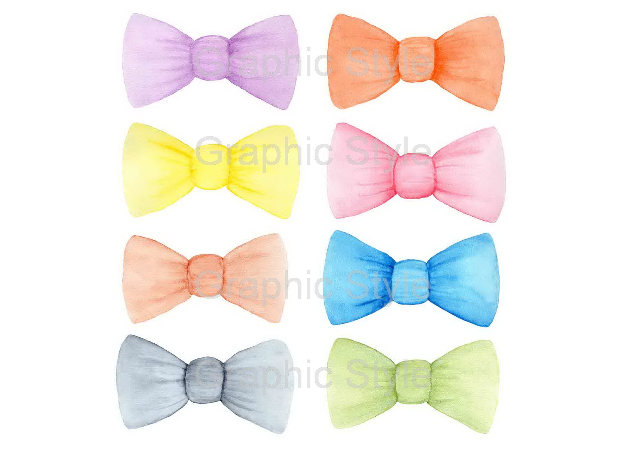 Cute Bows Set1 : Bows Clipart, Bows Watercolor ,watercolor Bows Clipart ...