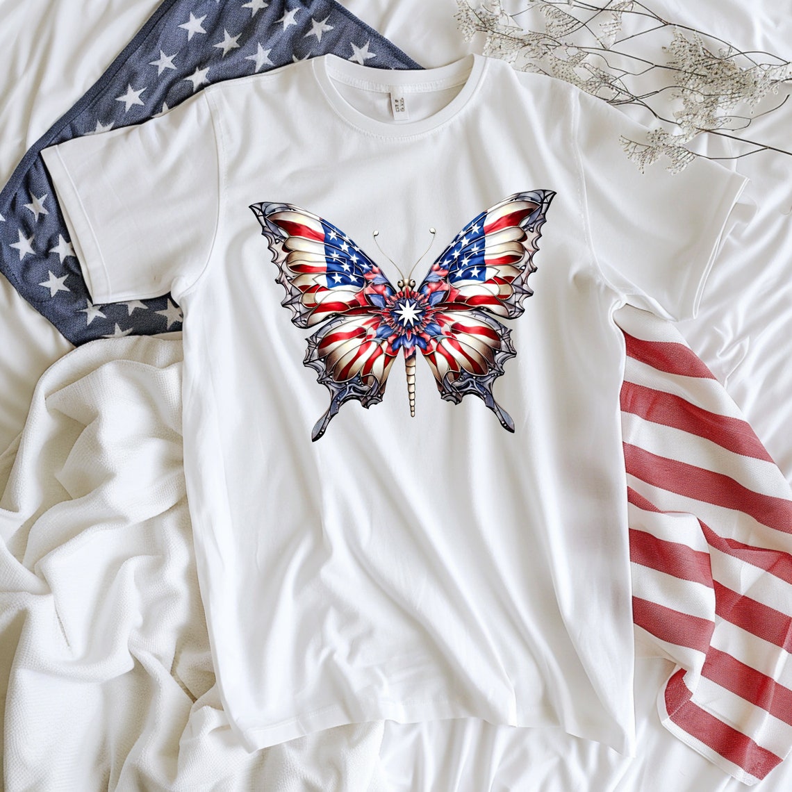 Butterfly American Flag Watercolor,4th of July Butterfly Clipart ...