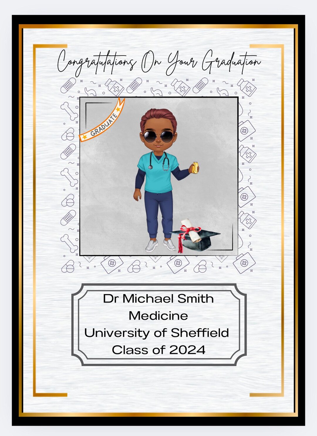 Graduation Card - Male Doctor - NHS - Etsy