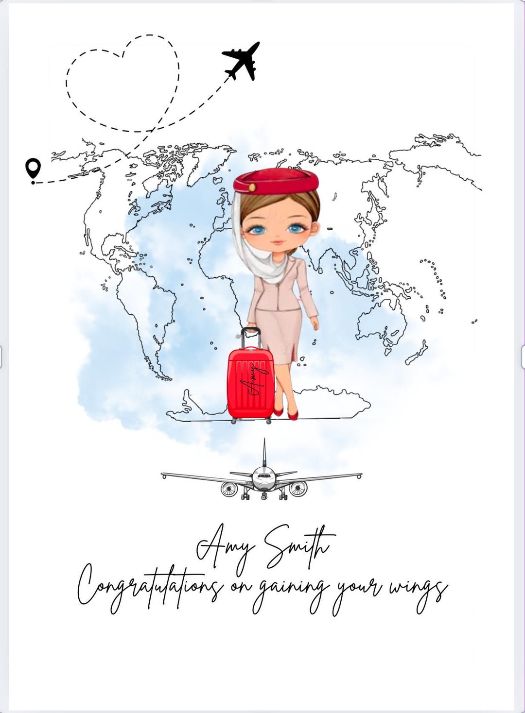 Cabin Crew Congratulations Card - Wings - Emirates - Etsy