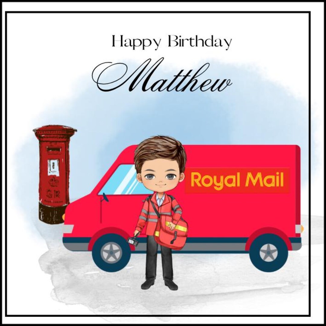 Birthday Card - - Personalised- - Postman - Postie - Etsy