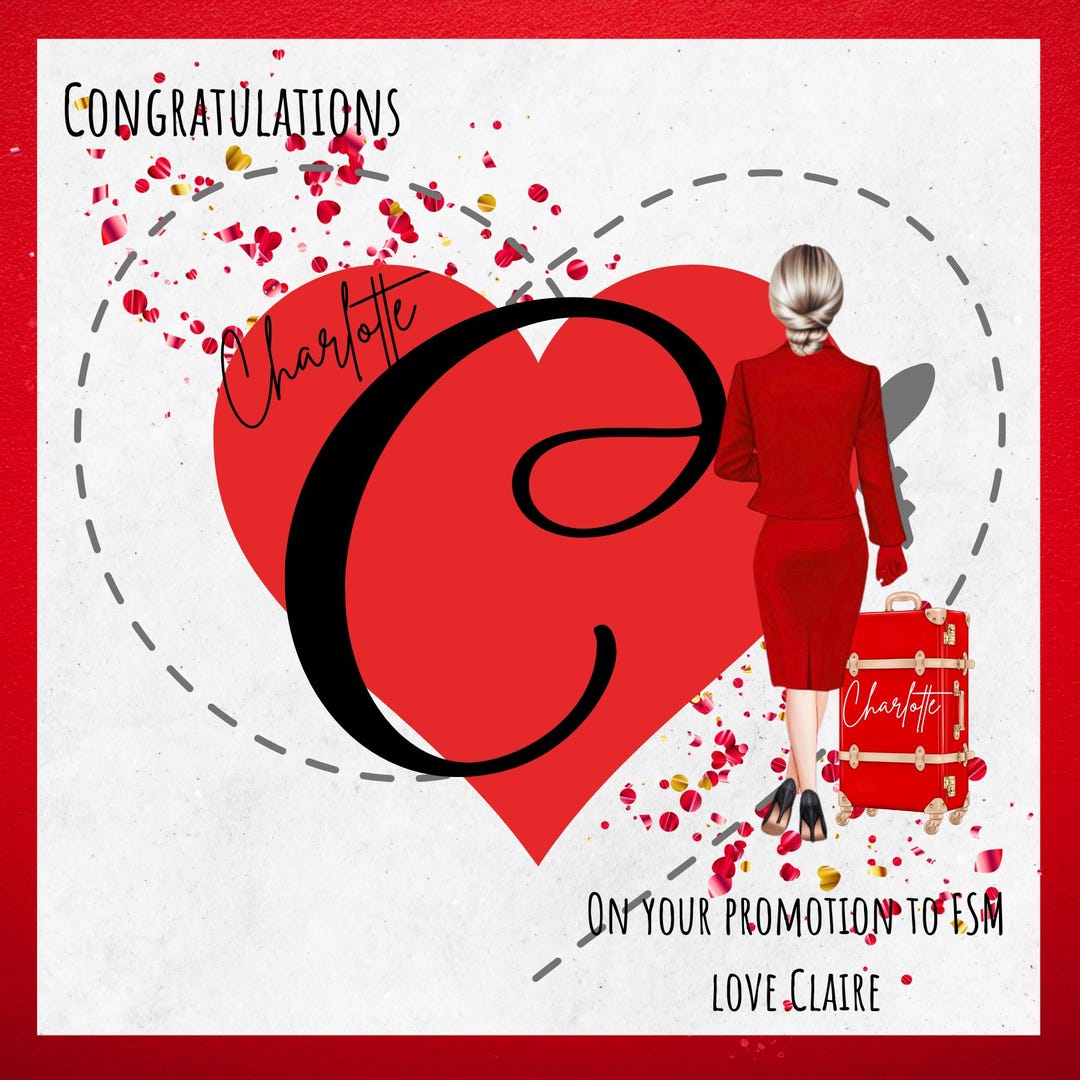 Cabin Crew Congratulations Card - Wings - Virgin Atlantic - Etsy
