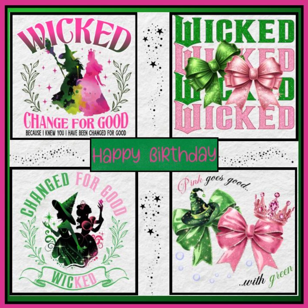 Birthday Card - - Personalised- - Wicked - Musicals - Etsy