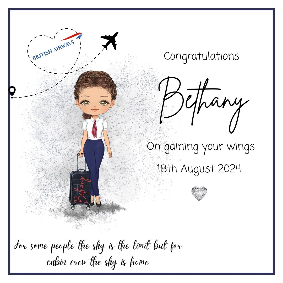 Cabin Crew Congratulations Card - Wings - British Airways - BA - Etsy