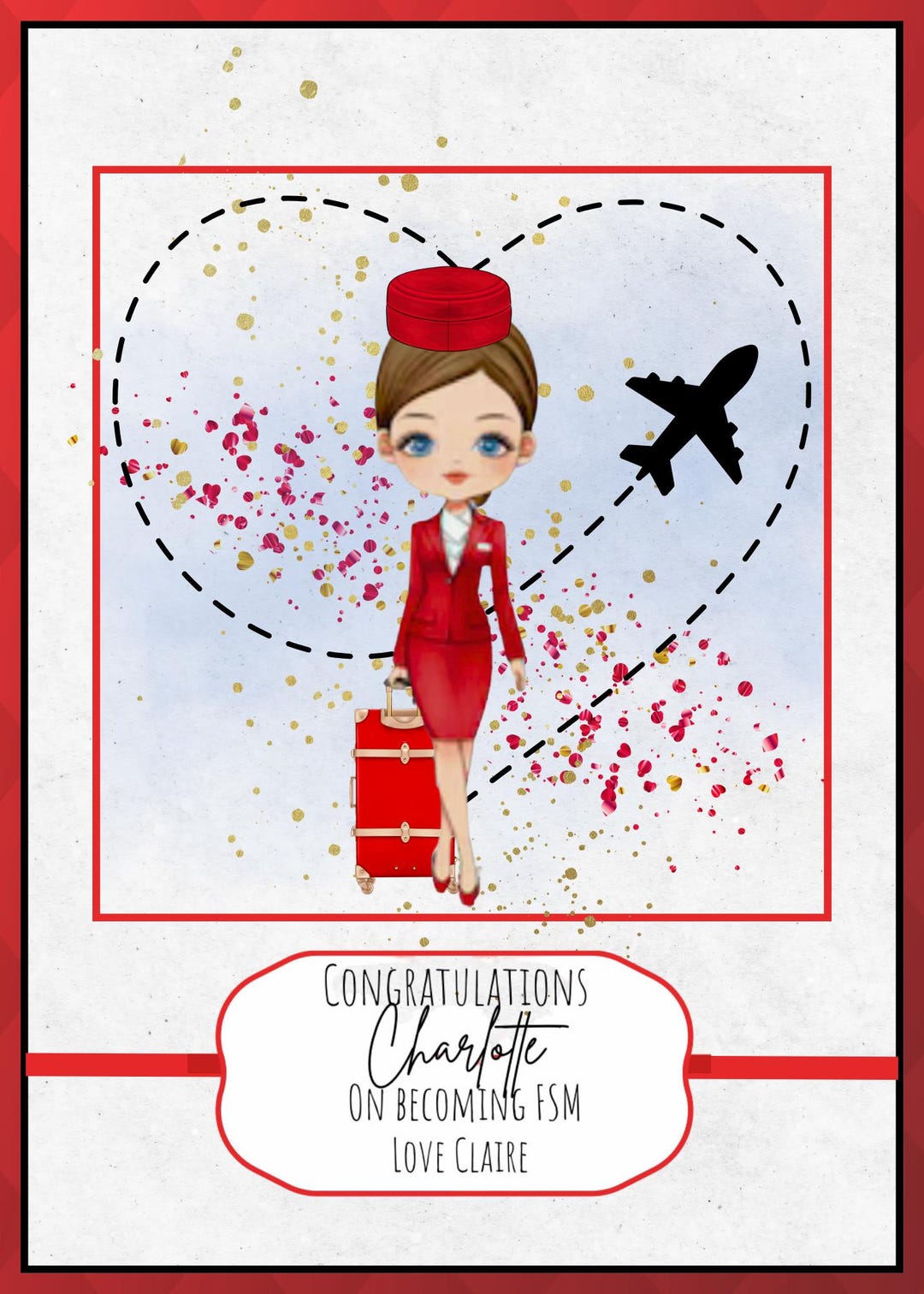Cabin Crew Congratulations Card - Wings - Virgin Atlantic - Etsy