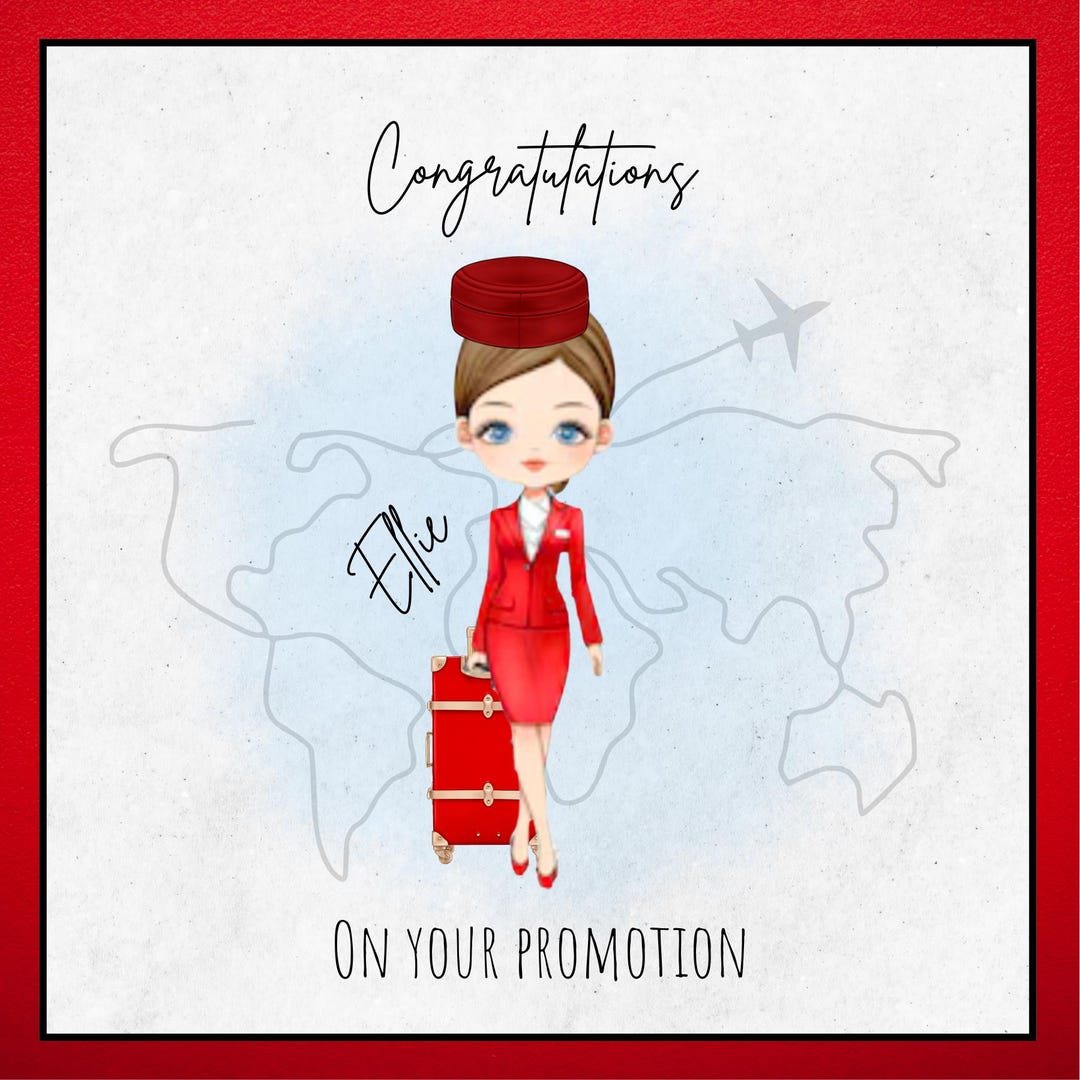 Cabin Crew Congratulations Card - Wings - Virgin Atlantic - Etsy