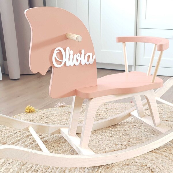 Personalised Wooden Rocking Horse Toy Toddler Rocking Horse With a Name ...