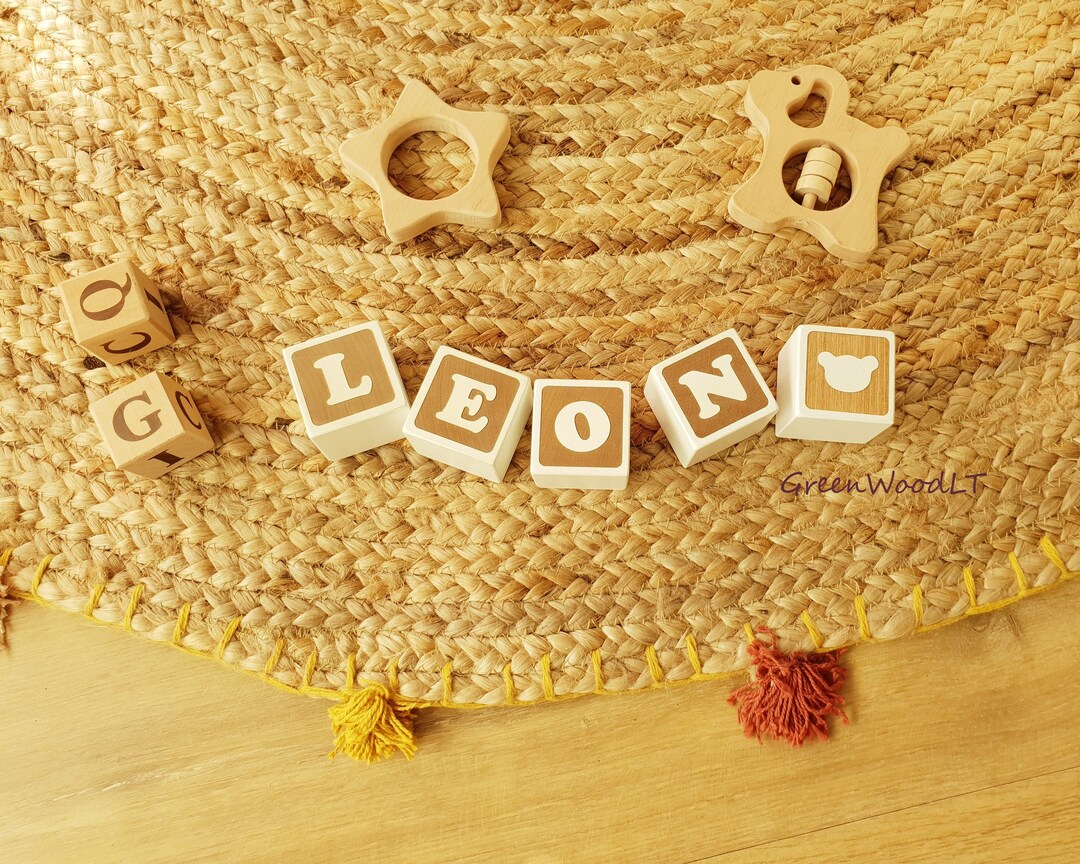 Personalized Wood Name Blocks, Alphabet Baby Custom Letters Wooden Toy ...