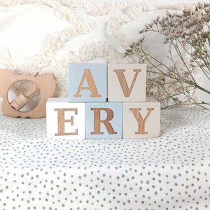 Wooden Name Blocks, Personalized Baby Blocks, Alphabet Baby Custom ...