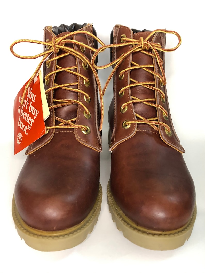 Vintage 80s Leather Timberland Lace-up Work Boots Brand New | Etsy