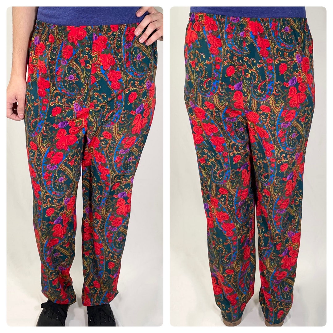80s Victoria Secret Rose Pattern Floral Lounge Pants Vintage Victorias ...