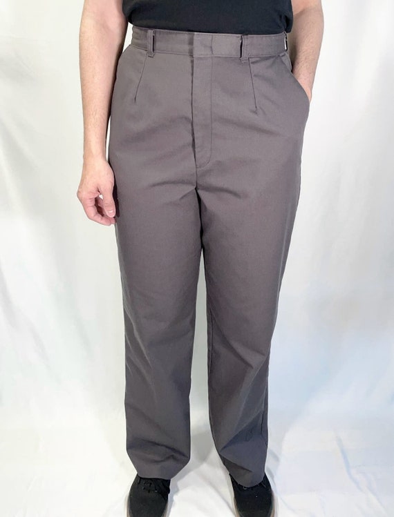 80s Garan by Marita Dark Gray Straight Leg Vintage Pl… - Gem