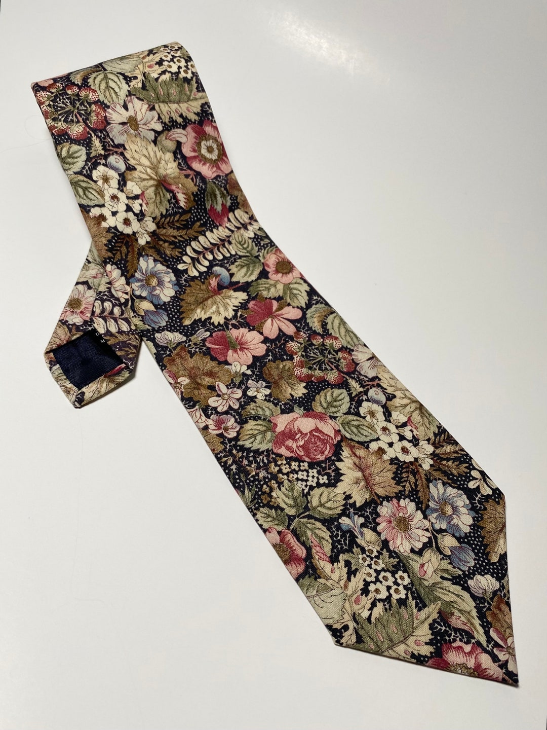 90s Tango by Max Raab Black Multicolor Floral Wide Tie 4 Width - Etsy