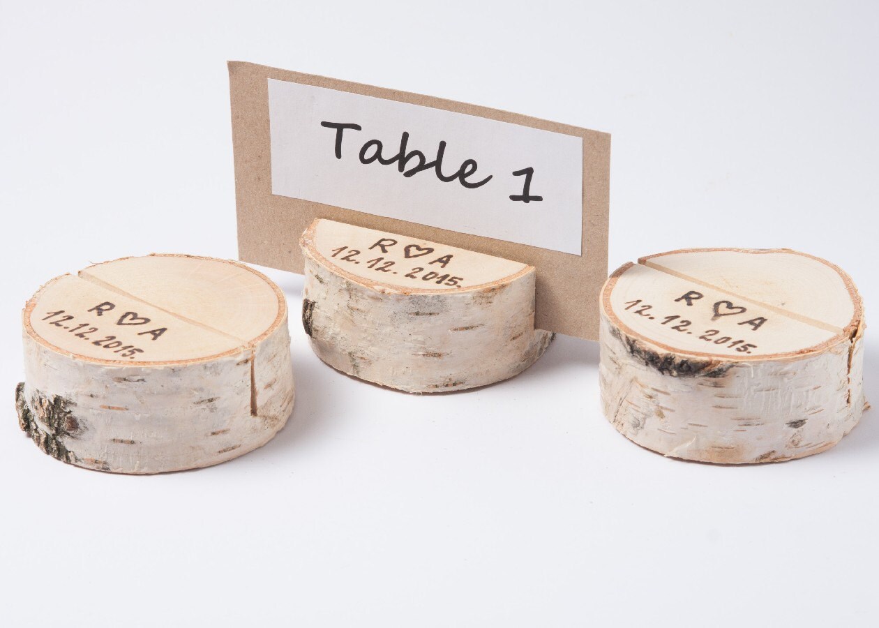 10 Personalized Wood Table Number Holder Rustic Wedding - Etsy