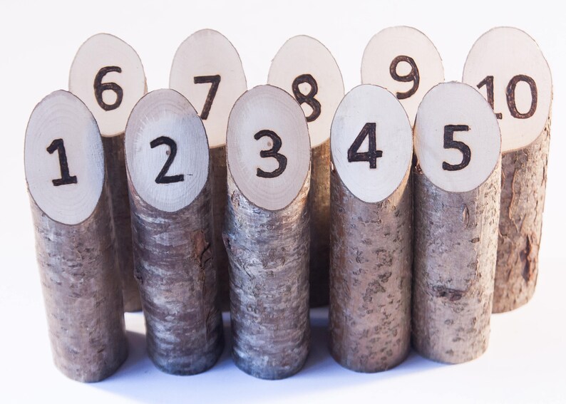 10 rustic wedding table number holders wooden table number | Etsy
