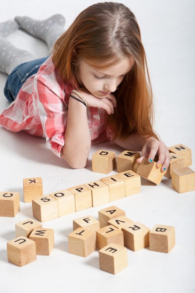 Personalized Wood Name Blocks Alphabet Building Blocks Eco - Etsy